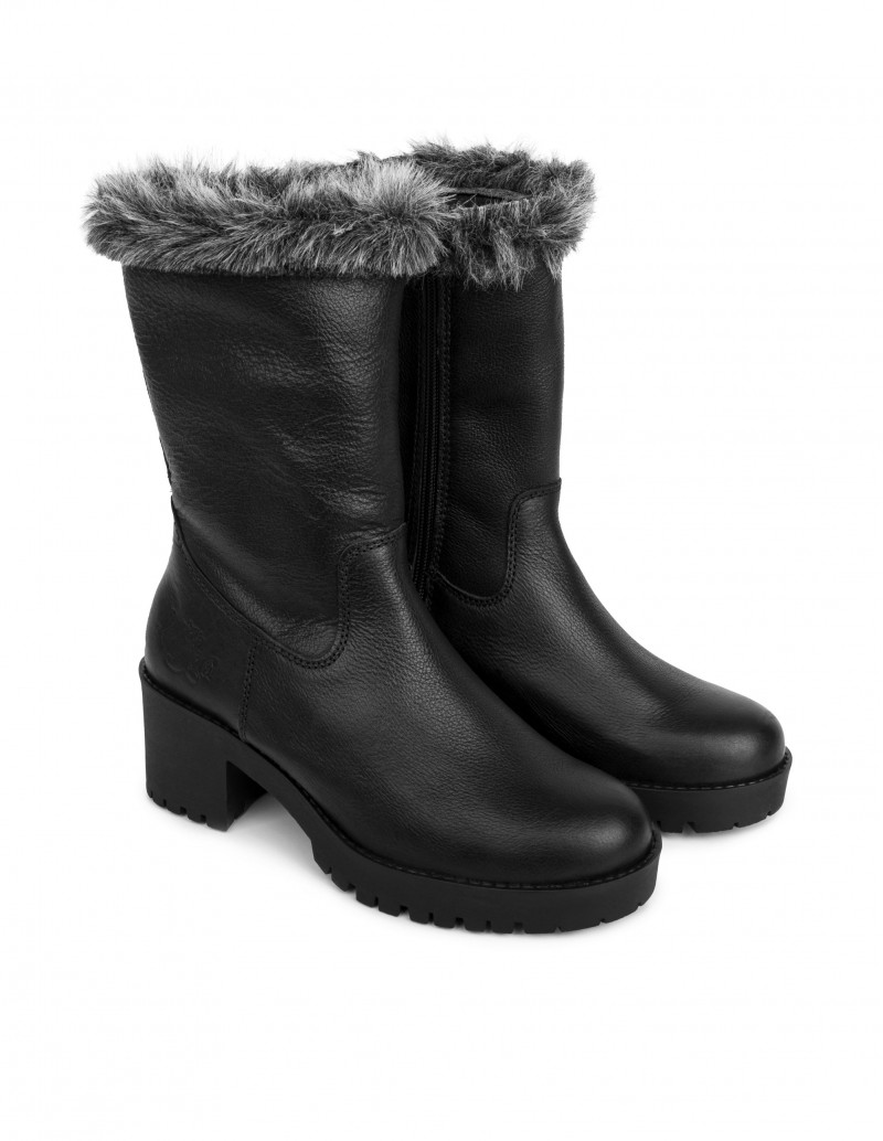 Botas Altas Track Piel Negras - PERA LIMONERA
